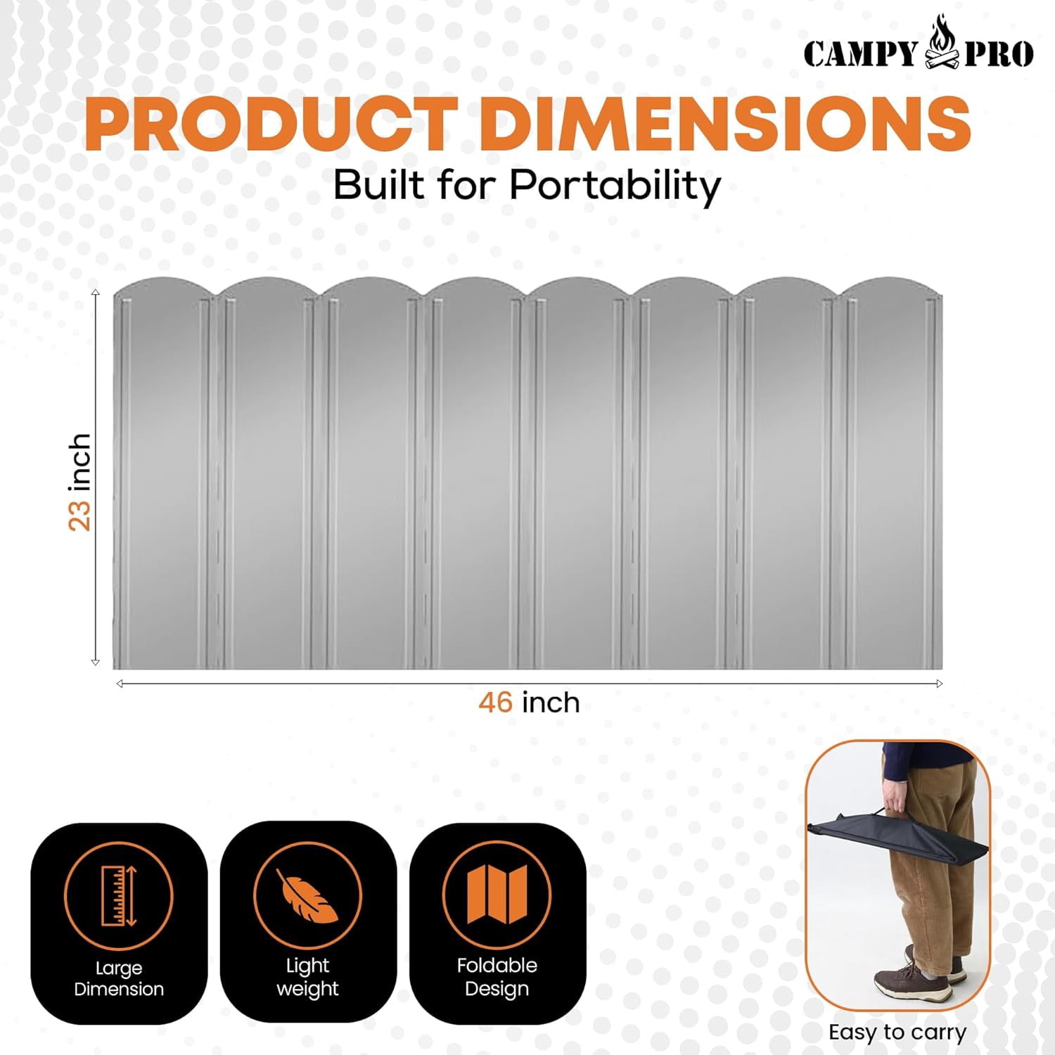 Silver Camping Stove Windscreen, Foldable 8-Panel Wind Blocker with ...