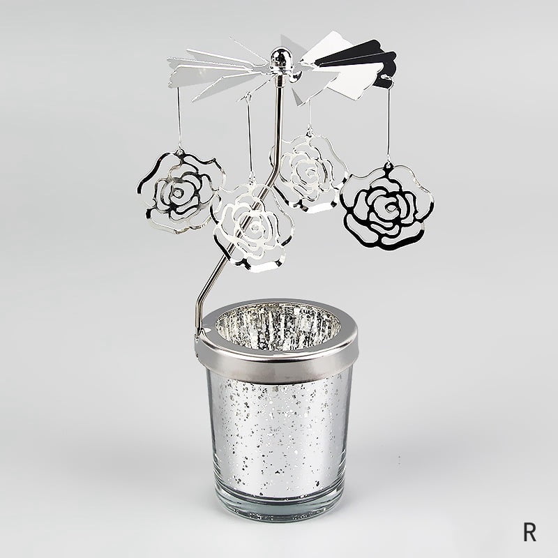 Silver Candle Holder Home Decoration Valentine's Gift Rotating ...