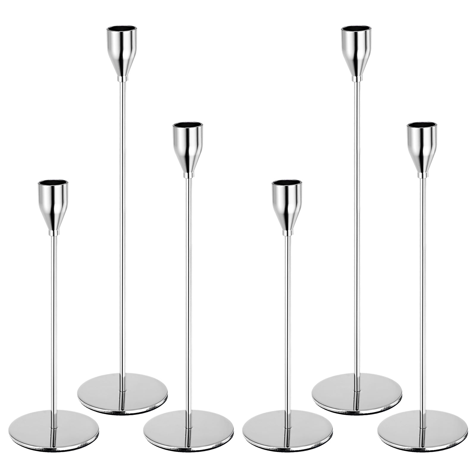 Silver Candlestick Holder Taper Candle Holders for 3/4" Candles for ...