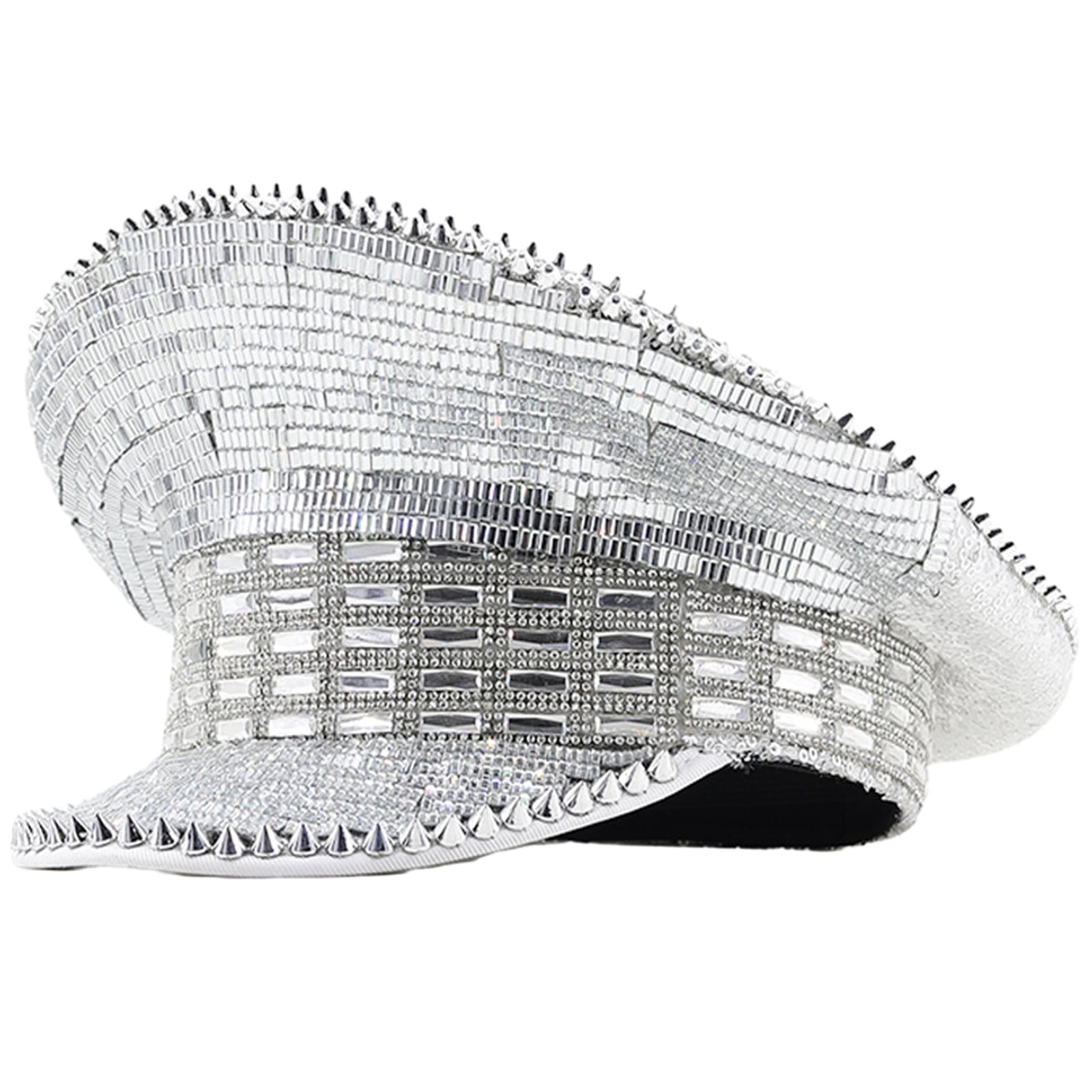 Silver Captain Cap for Wedding Masquerade Hat Carnival Party Hat Women ...