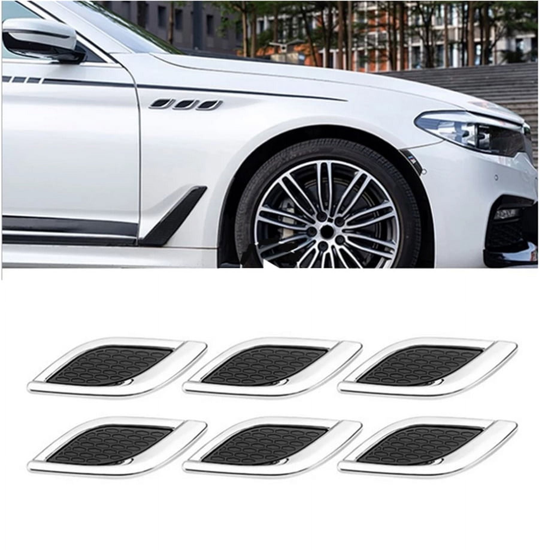 Silver Car Styling Popular Sticker 3D Shark Gill Car Side Fake Vent ...