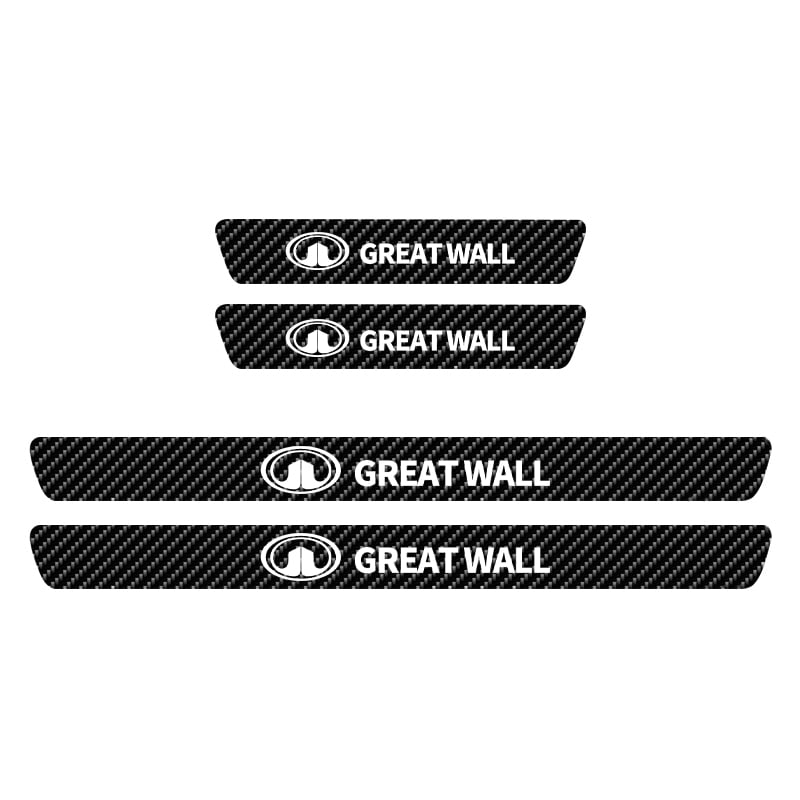 Silver-Carbon Fiber Bumper Protector, Car Door Sill Sticker ...