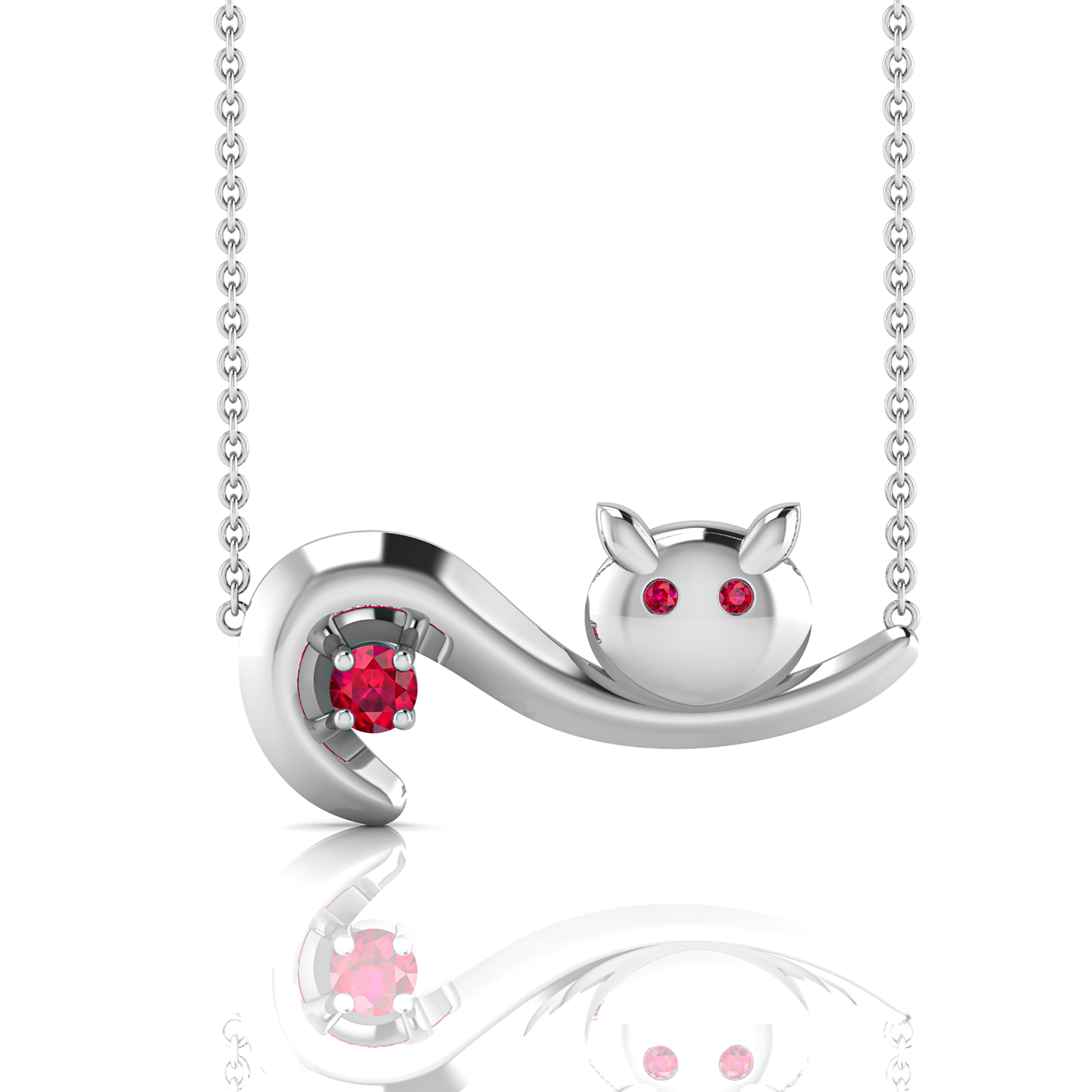 Silver Cat Style Ruby Pendent Huzurr - Walmart.com