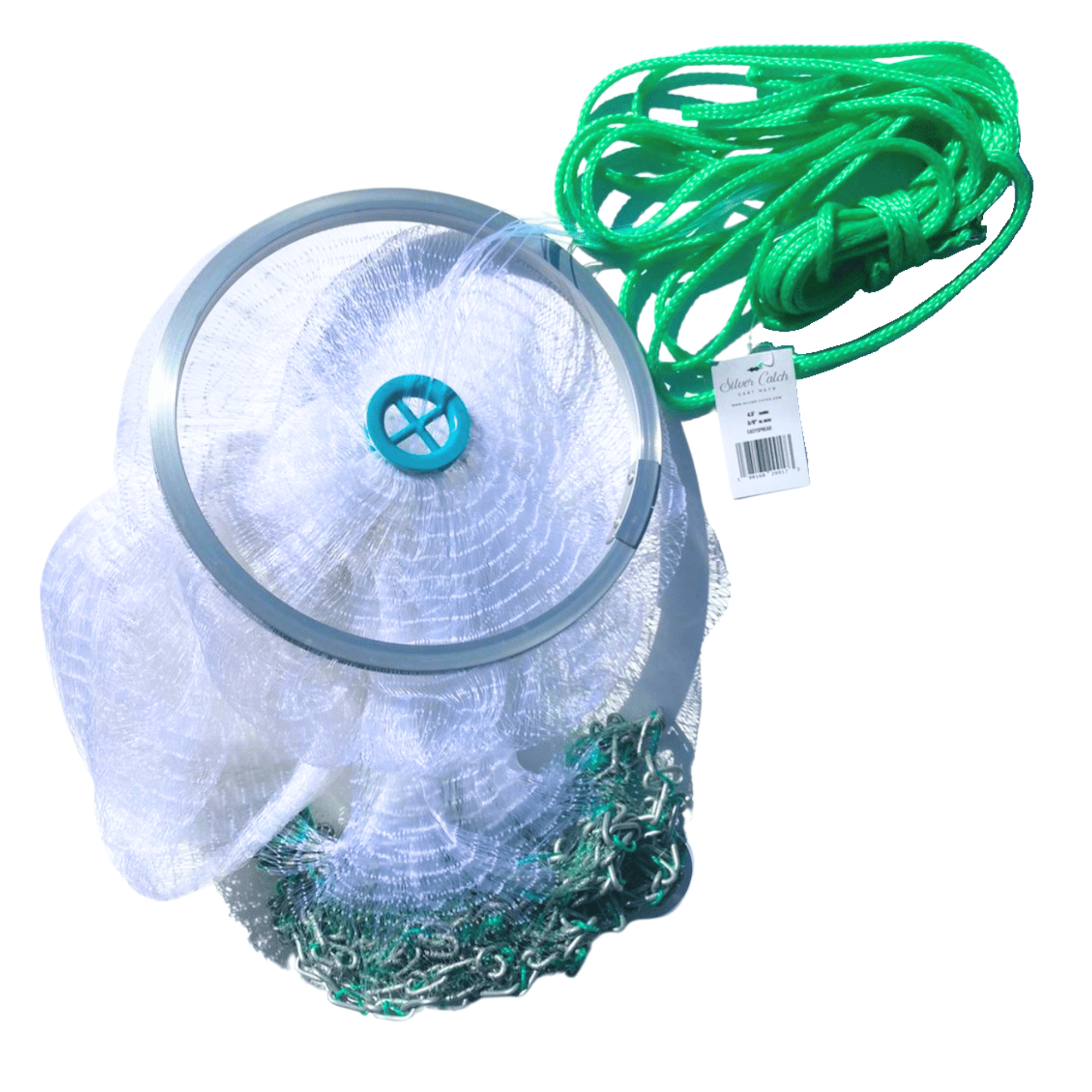 Silver Catch Cast Nets 4.5ft radius|3/8 Inch Mesh for Fishing with ...