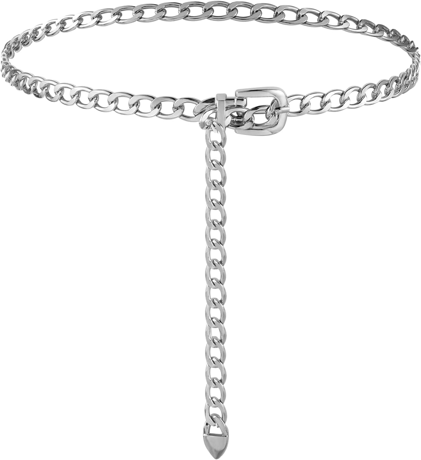 Silver Chain Belt for Women Western Chunky Waist Chain Belts Plus Size ...