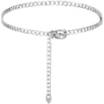 Silver Chain Belt for Women, Adjustable Waist Chain Belt Crystal with ...