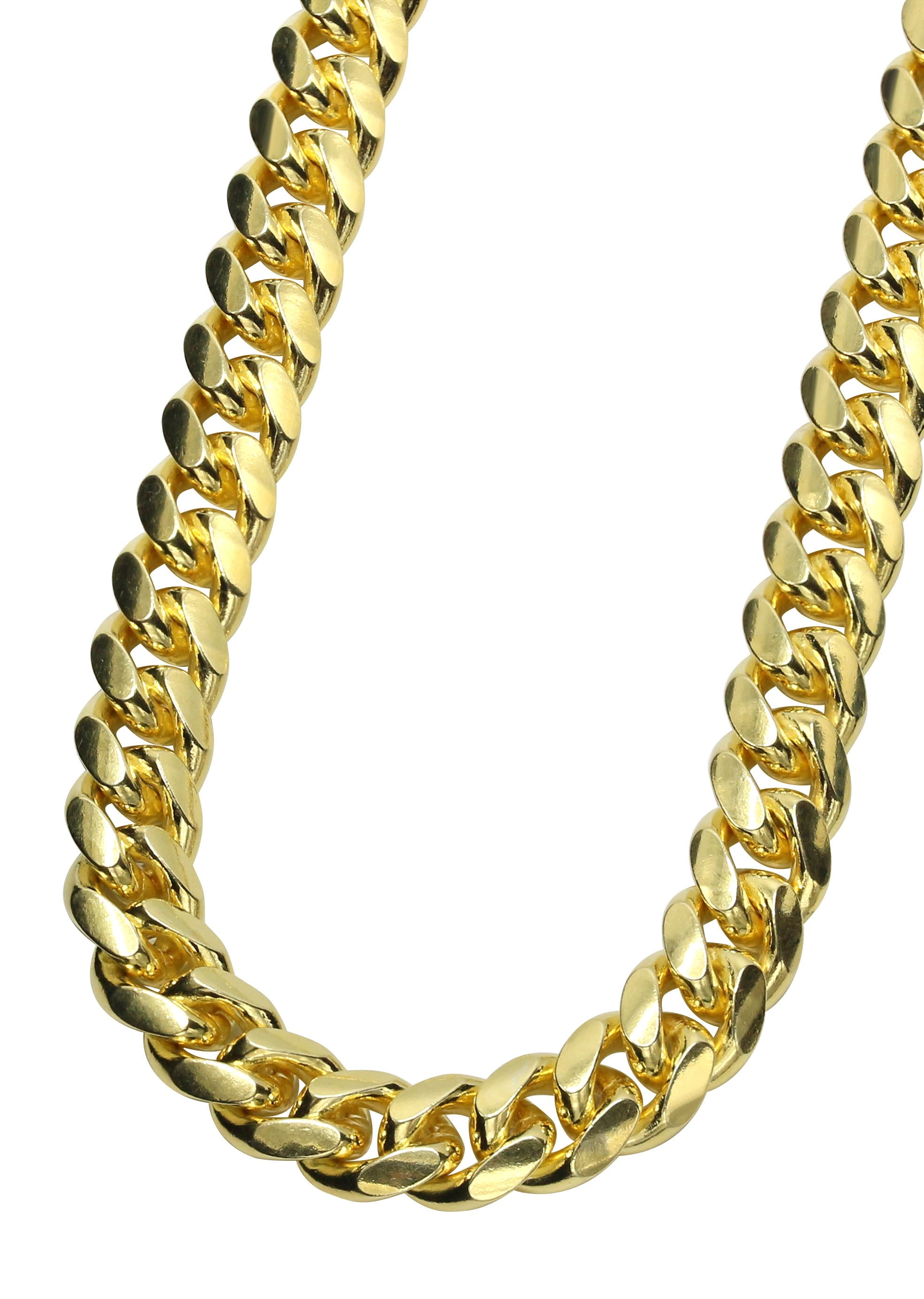 Silver Chain - Mens Gold Chain / Miami Cuban Link Chain - Walmart.com