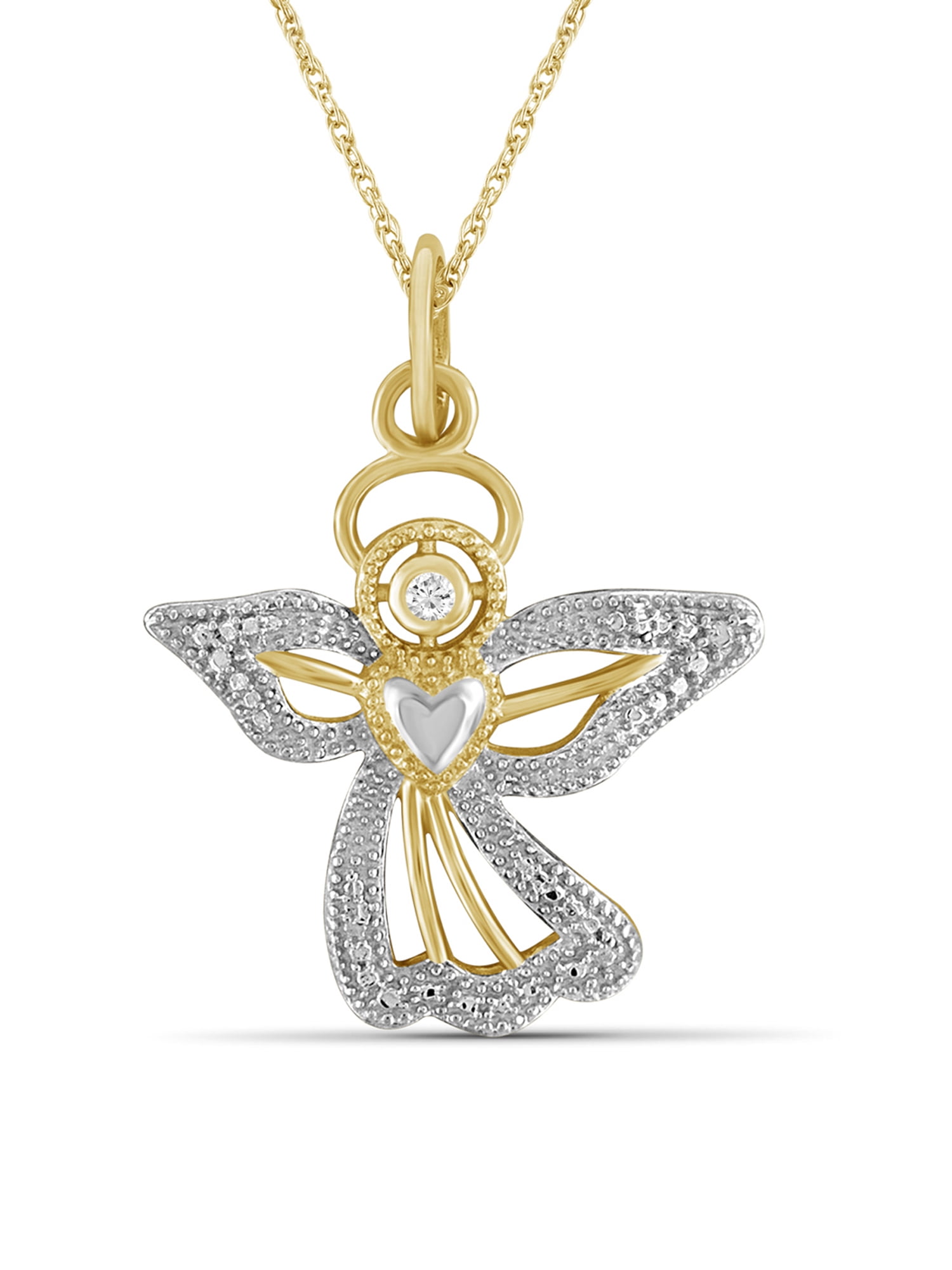 Silver Chain Necklace for Women – 14K Gold Plated Silver Angel Necklace ...