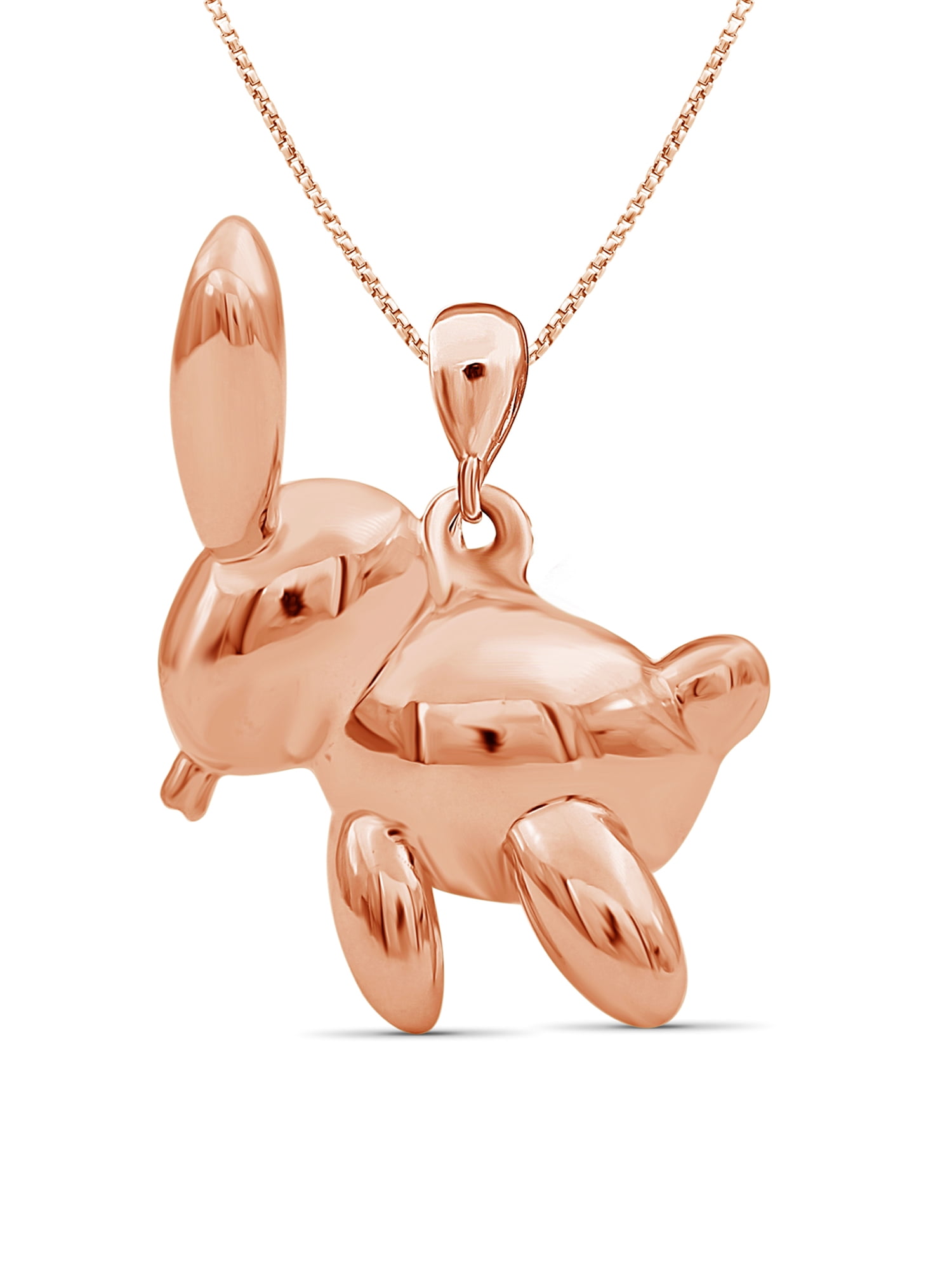 Silver Chain Necklace for Women – Rose Gold Over Silver Rabbit Necklace ...