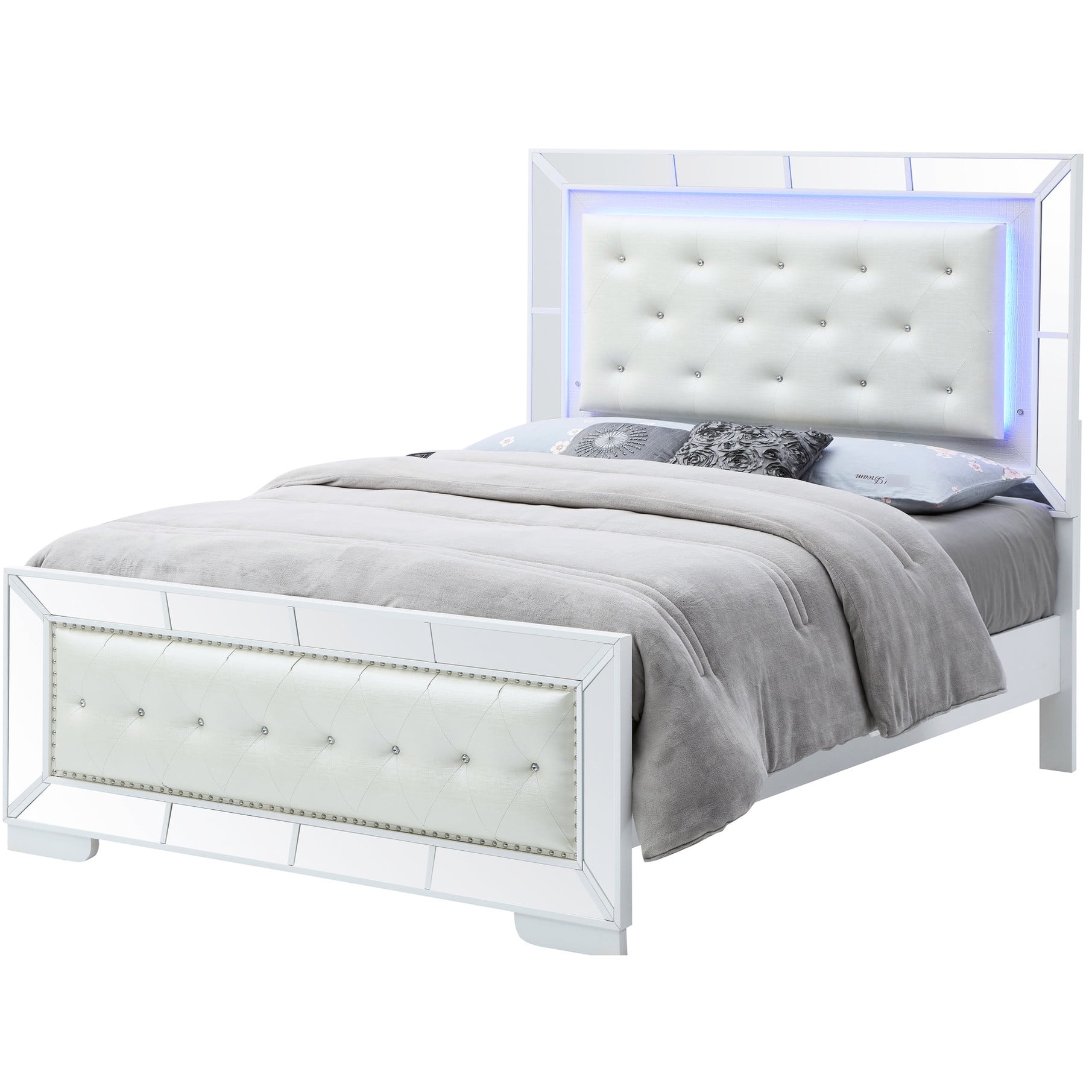 Silver Champagne Finish King Bed - Sturdy Frame for Sound Rest ...