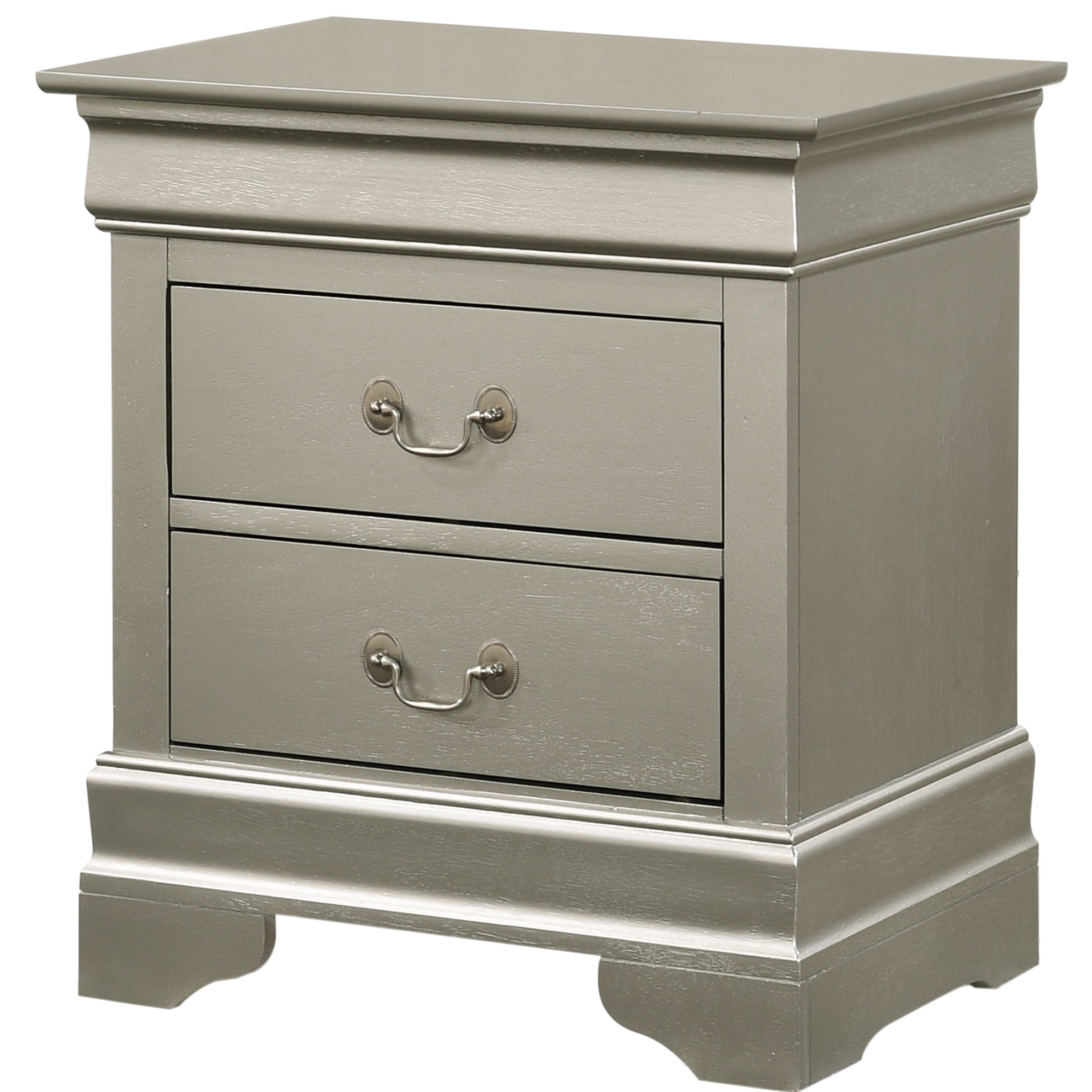 Silver Champagne Nightstand With Graceful Touch, 24"h X 22"w 16"d, No ...