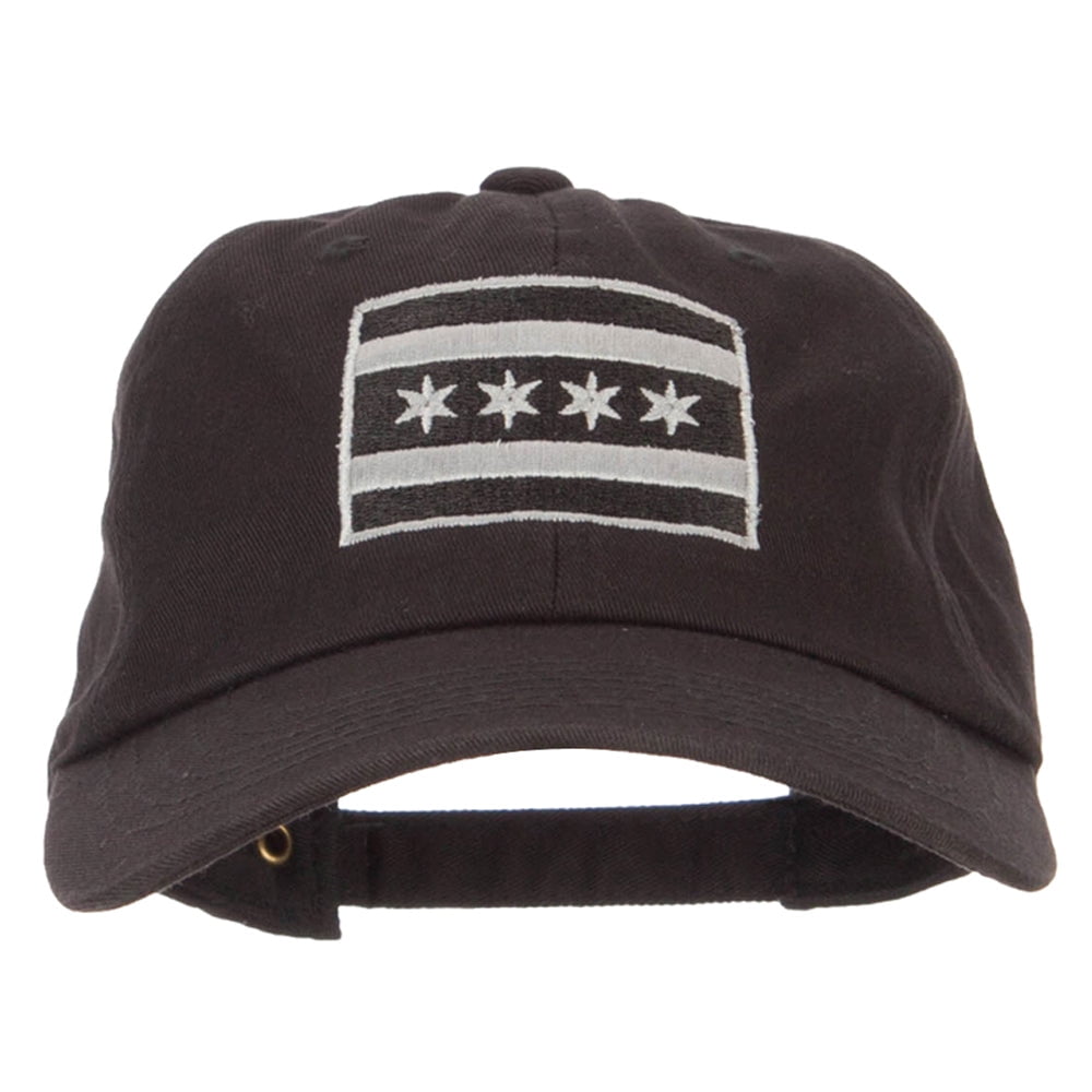 Silver Chicago Flag Embroidered Unstructured Washed Cap - Black OSFM ...