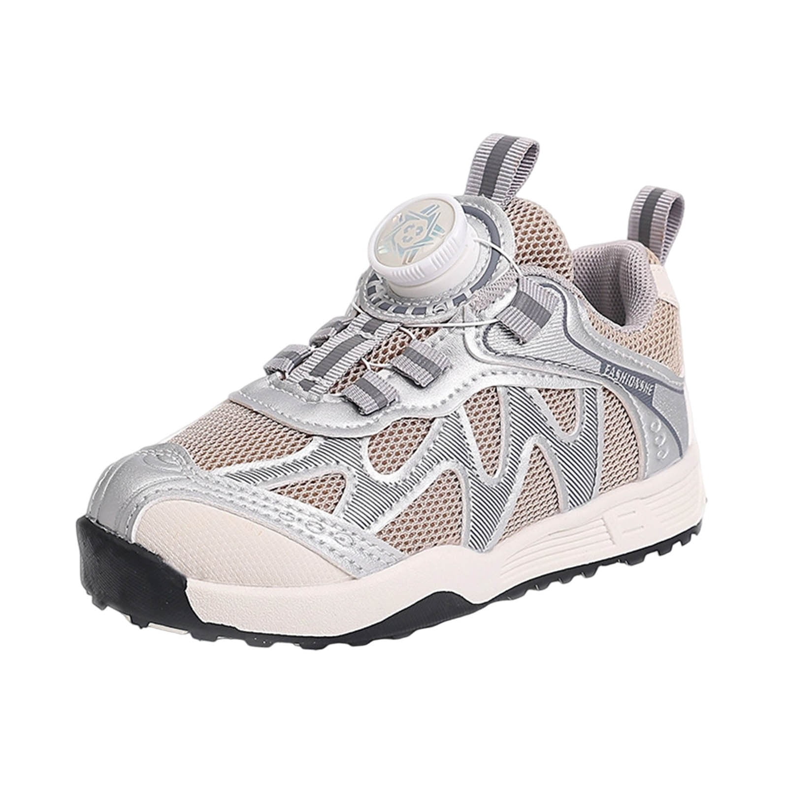 Silver Childrens Swivel Closure Flat Base Ventilated Athletic Footwear ...