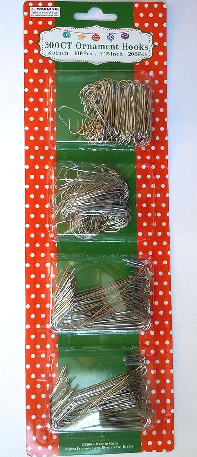 Silver Christmas Ornament Hooks in 2 Sizes, Pack of 300 - Walmart.com