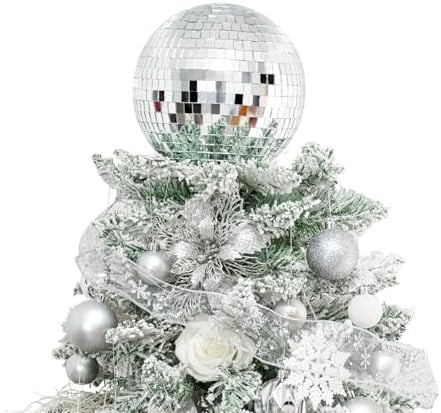 Silver Christmas Tree Topper 8 Inch Mirror Disco Ball Tree Topper, Cool ...