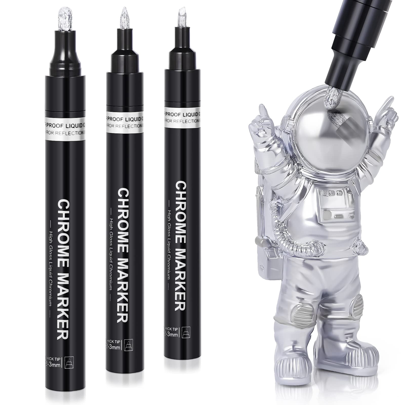 Silver Chrome Paint Marker Pens: Art Liquid Mirror Chrome Paint Pen for ...