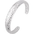 Silver Classic Silver Cuff Open Bangle Adjustable Flower Design Bangles ...