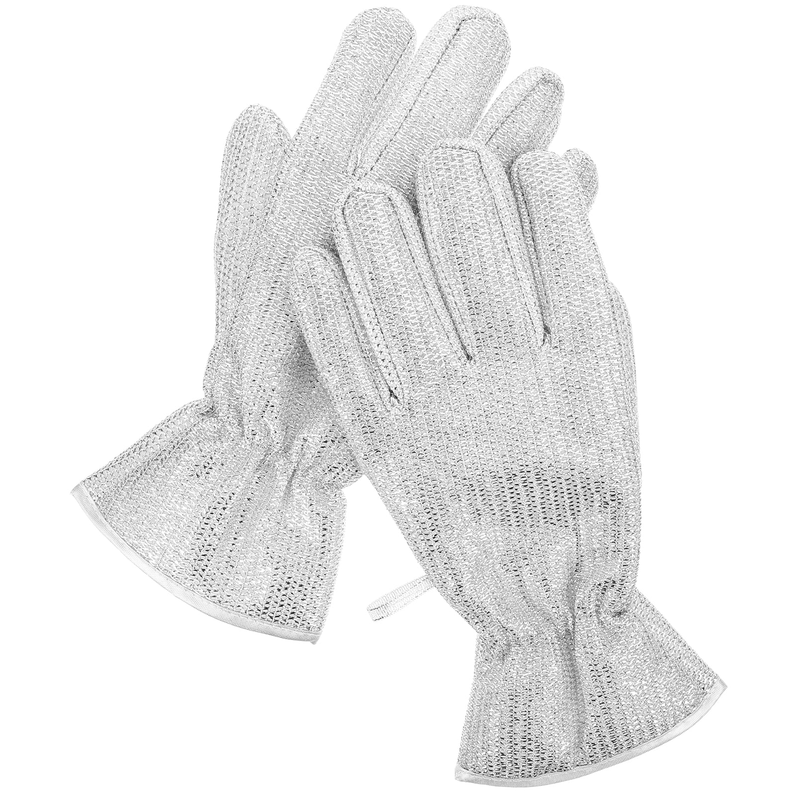 FENGGUIQU Silver Kitchen Gloves Oil Removal WearResistant DoubleSided ...