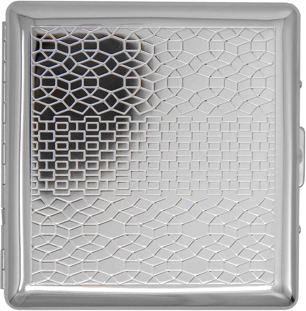 Silver Compact Metal-Plated Cigarette Case & Stash Box (Half Pack Kings ...