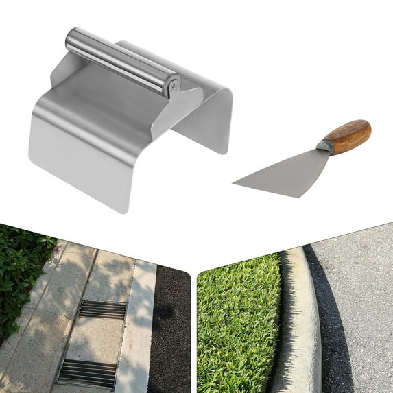 Silver Concrete Curbing Trowel Cement Model Making Tool w/ Handle and ...