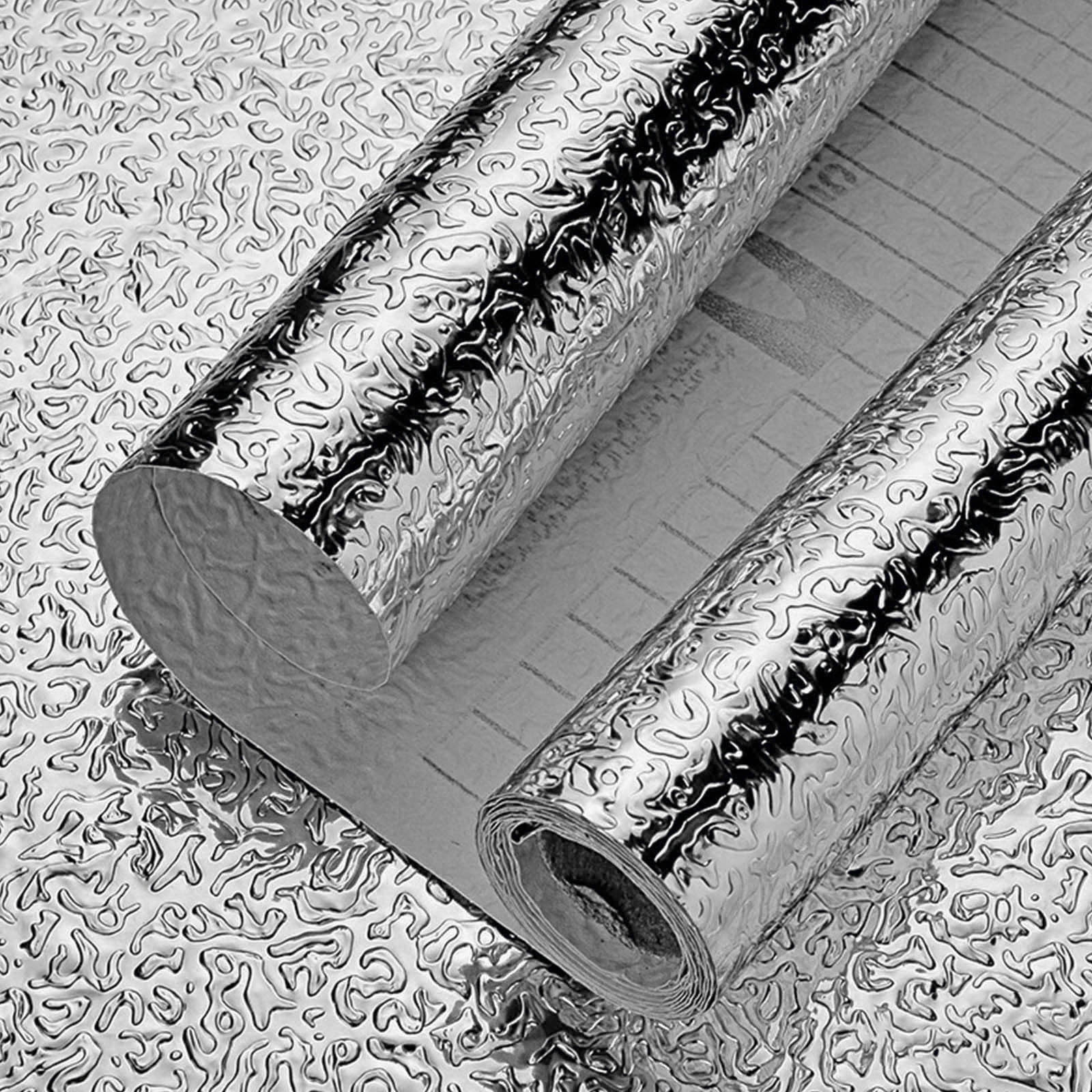 Silver Contact Paper Peel and Stick Wallpaper 12inch x 118inch Metallic ...