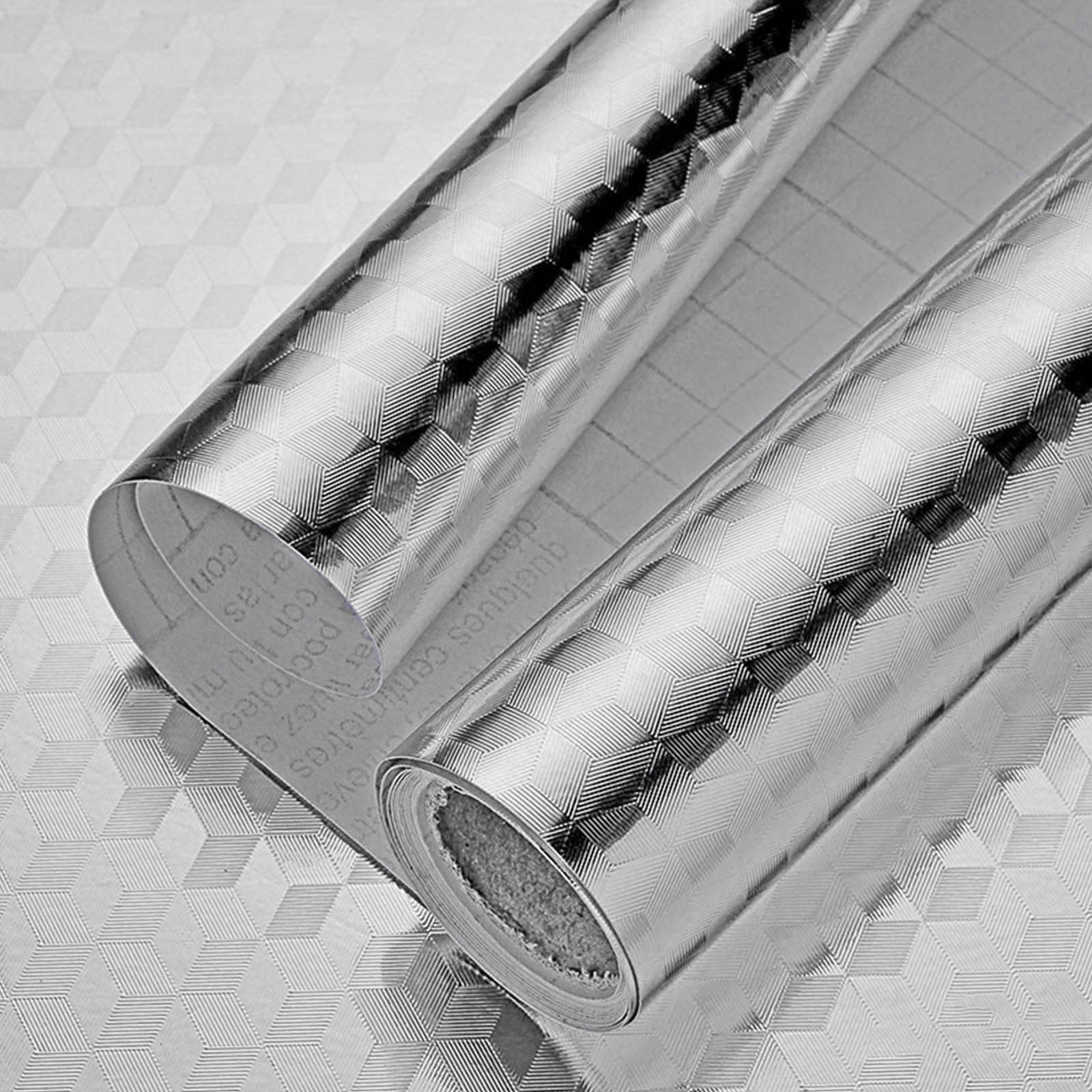 Silver Contact Paper Peel and Stick Wallpaper 12inch x 118inch Metallic ...