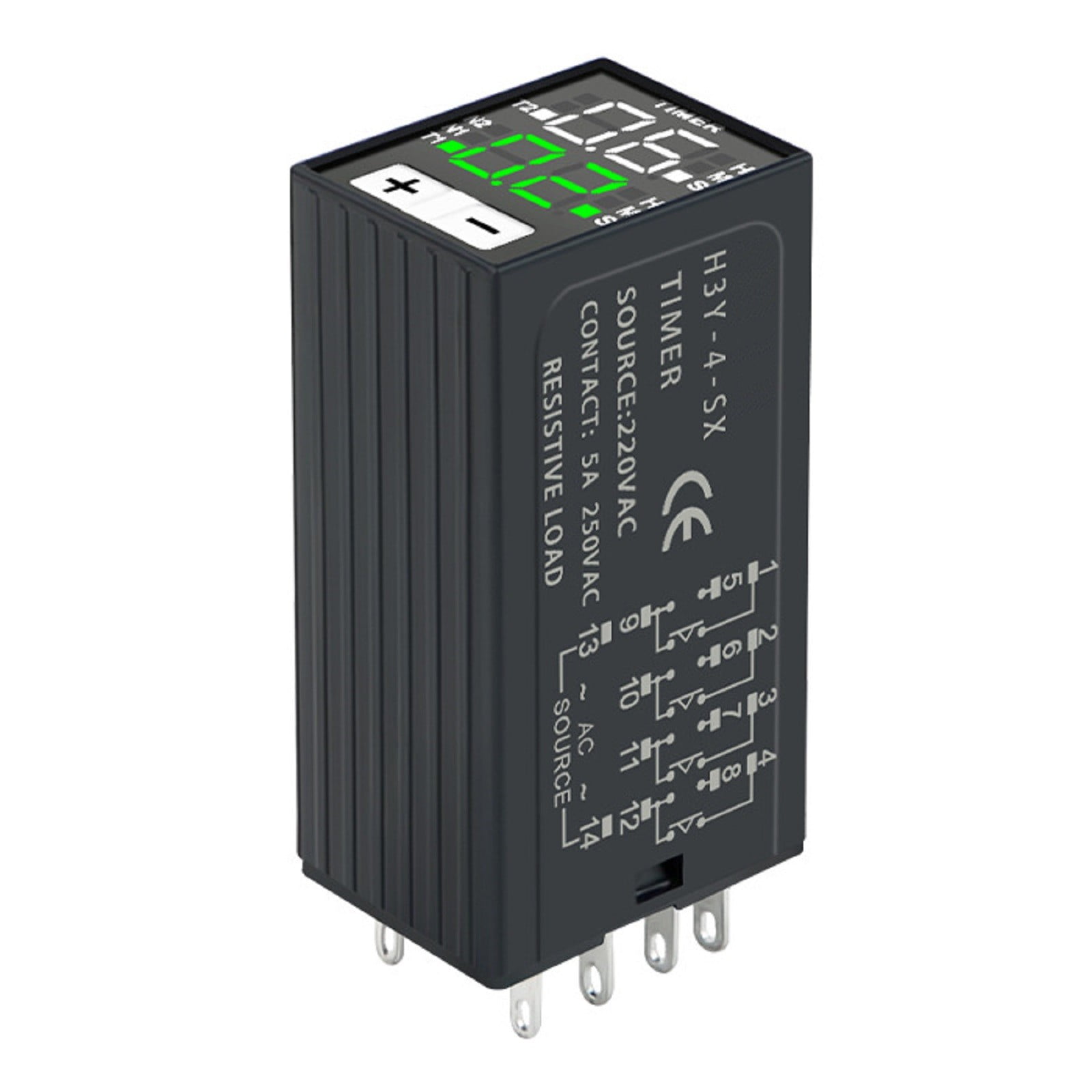 Silver Contacts H3Y 4 SX Digital Time Relay 14 Pins High Carrying ...
