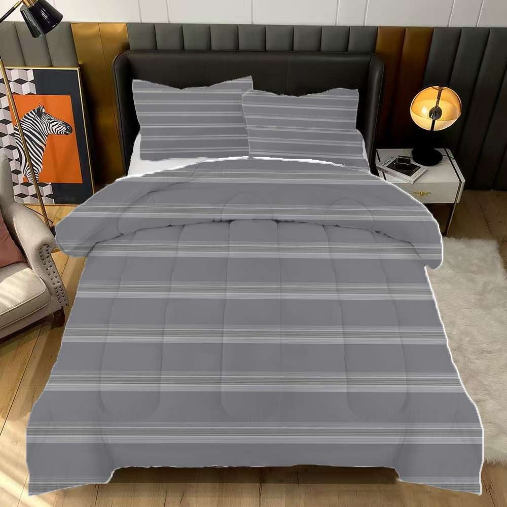 Silver Corrugated Iron Horizontal Sheets Comforter Set Full Size ...