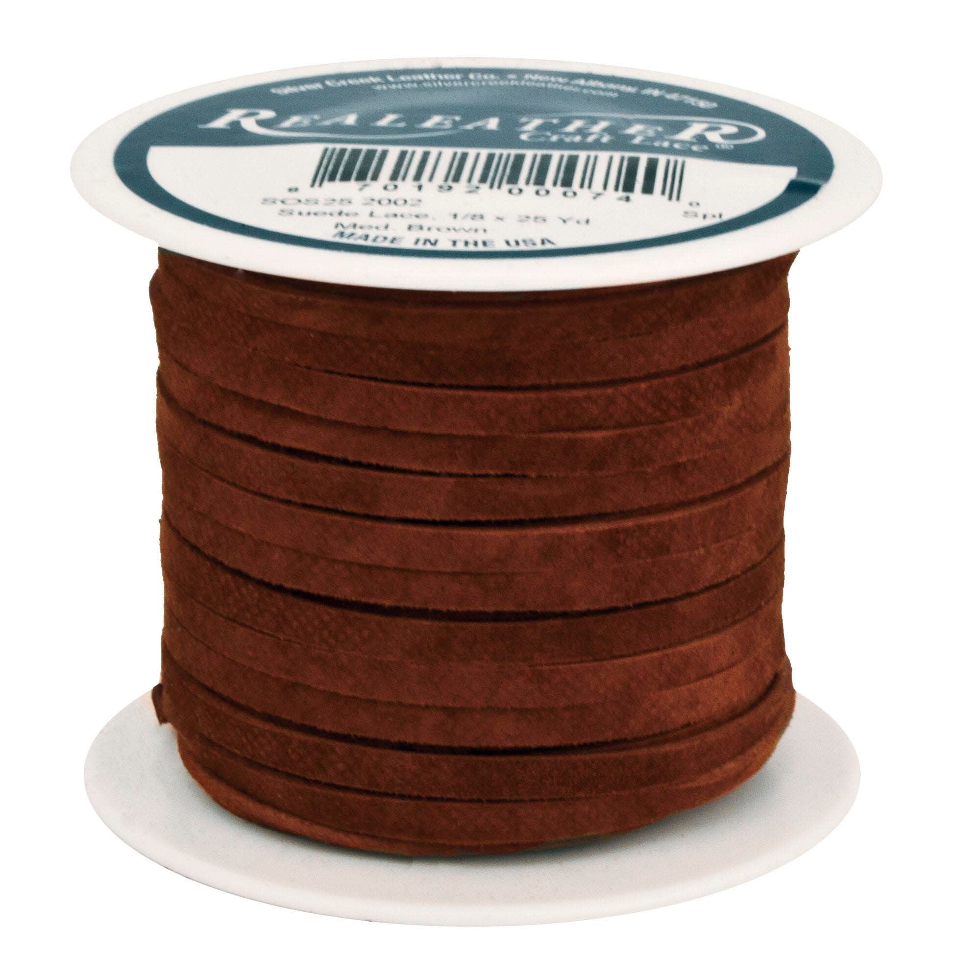 Silver Creek Leather Suede Lacing, 1/8 in X 25 yd, Brown - Walmart.com