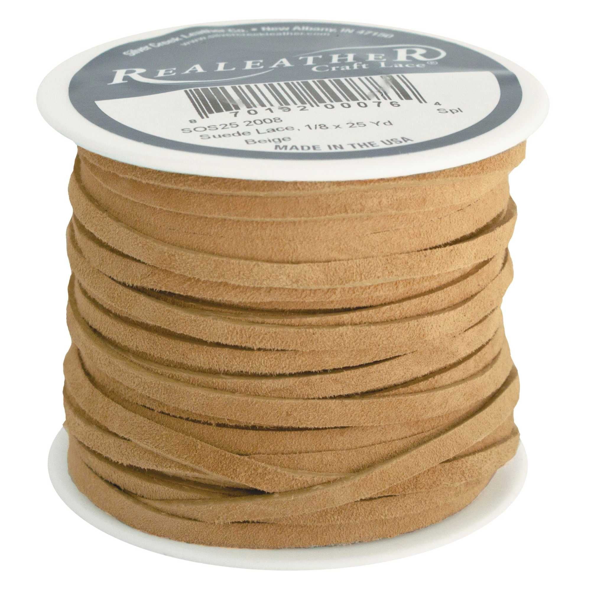 Silver Creek Leather Suede Lacing, 1/8 in X 25 yd, Natural - Walmart.com