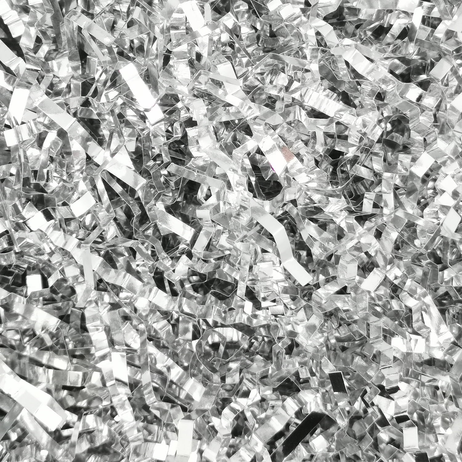Silver Crinkle Paper Shred Basket Box Filler 1/2 LB Cut Metallic Grass ...