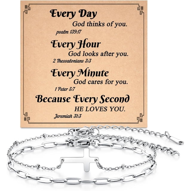 Silver Cross Bracelet for Women, Christian Gifts for Women, Religious ...