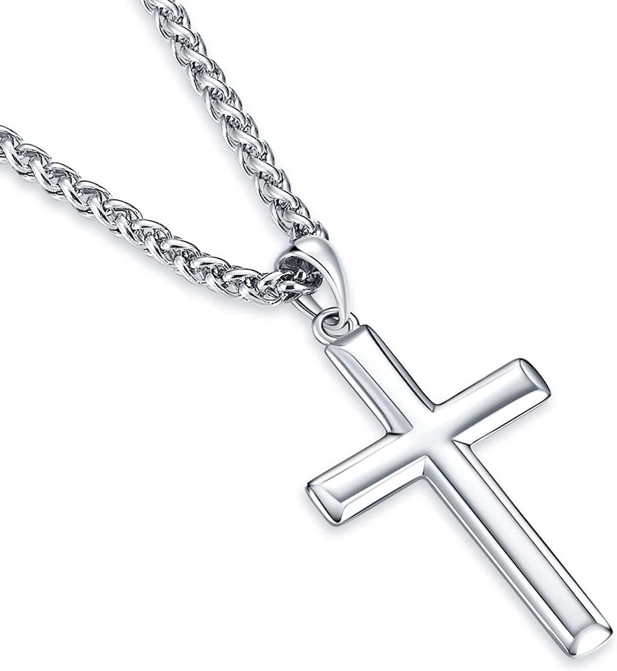 Silver Cross Necklace for Men, 925 Sterling Silver Cross Pendant ...