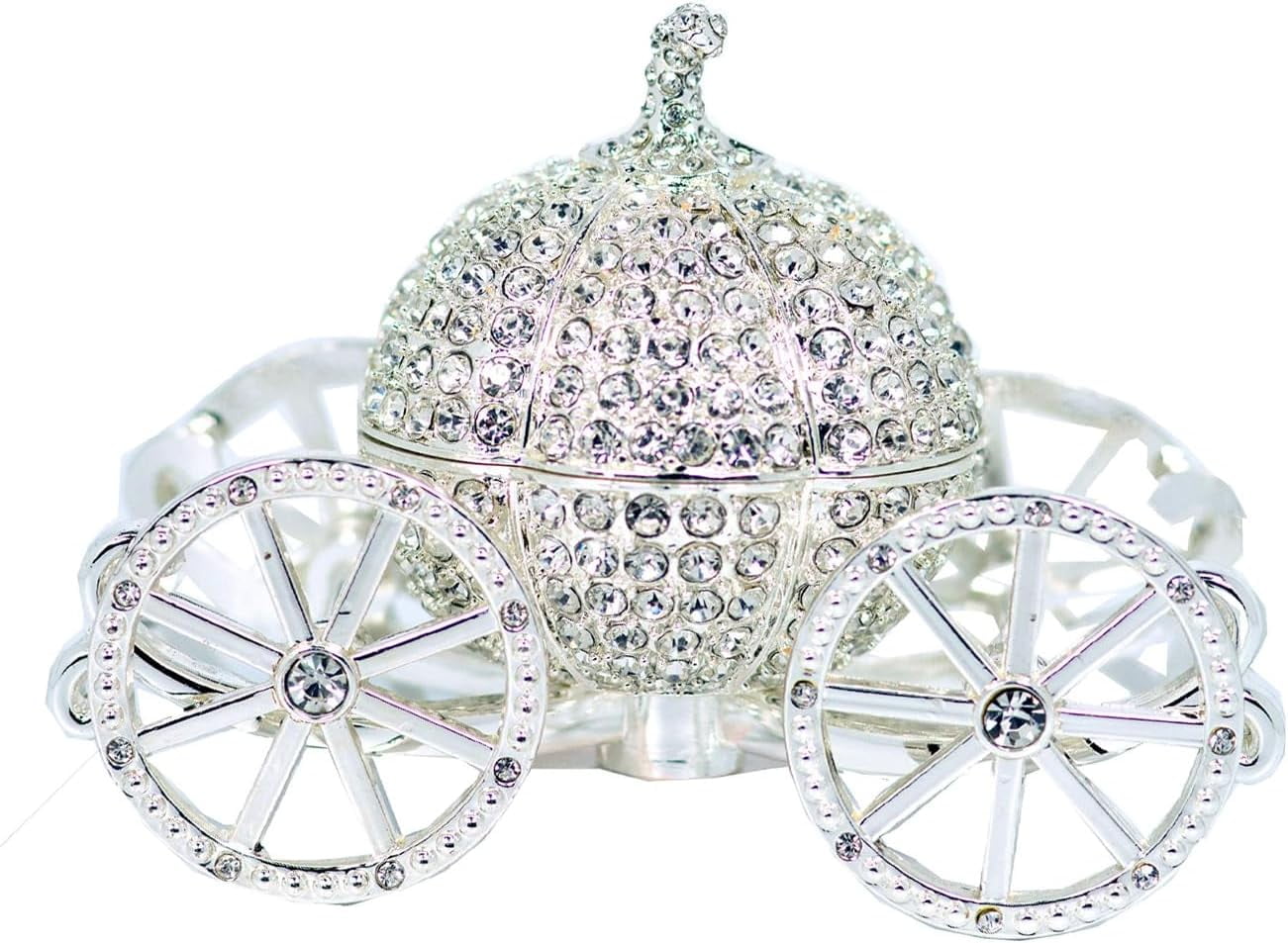 Silver Crystal Pumpkin Carriage Trinket Box, Cinderella Carriage ...