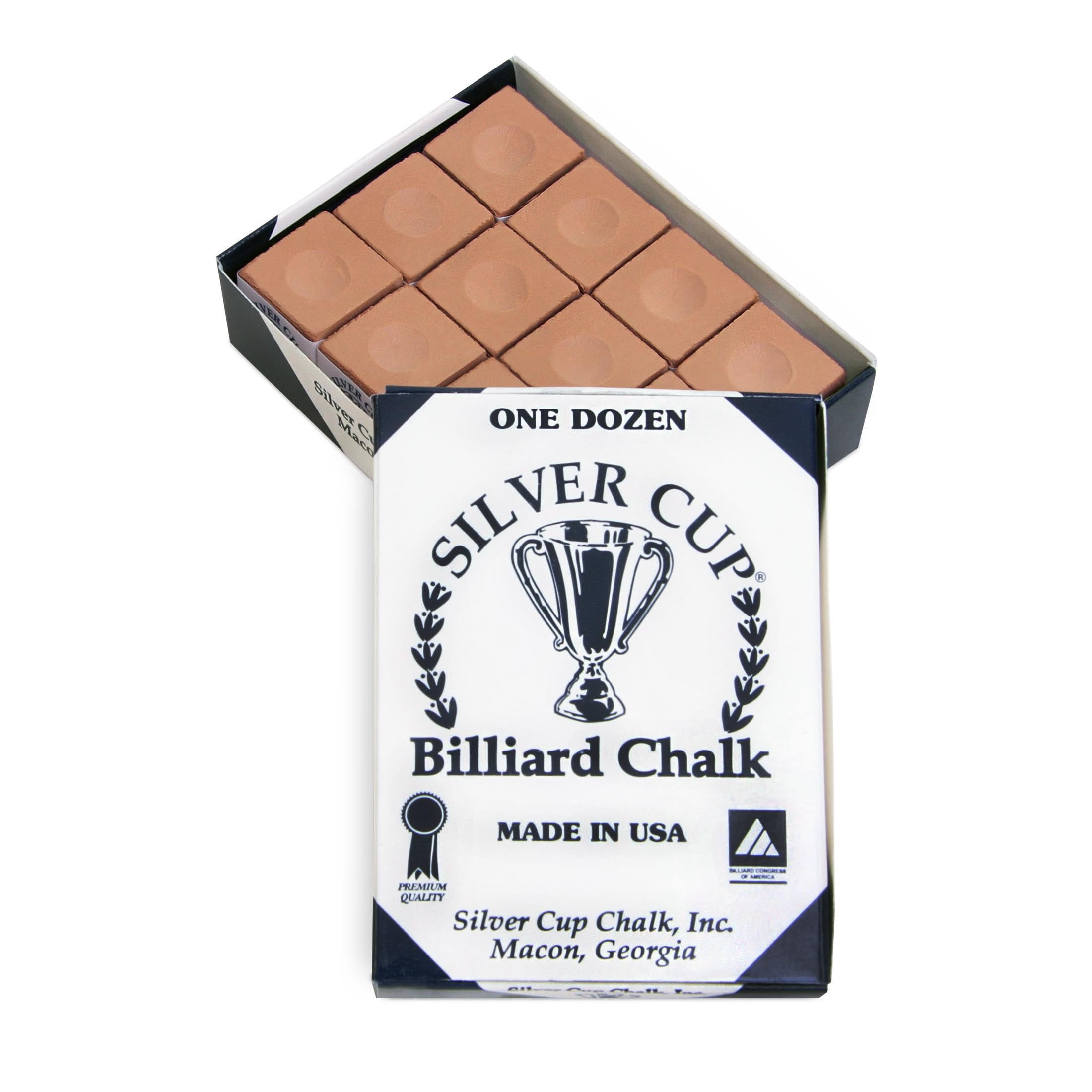Silver Cup Billiard Pool Cue Chalk One dozen 12 pcs - Walmart.com