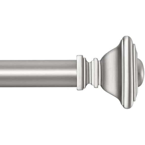 Silver Curtain Rods for Windows 48 to 84 Inch Adjustable Length Heavy ...