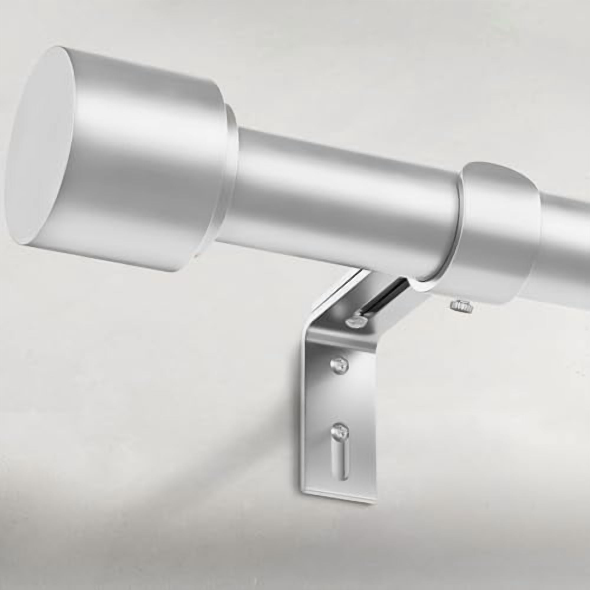 Silver Curtain Rods for Windows 66 to 120 Inch, 1 Inch Adjustable Heavy ...