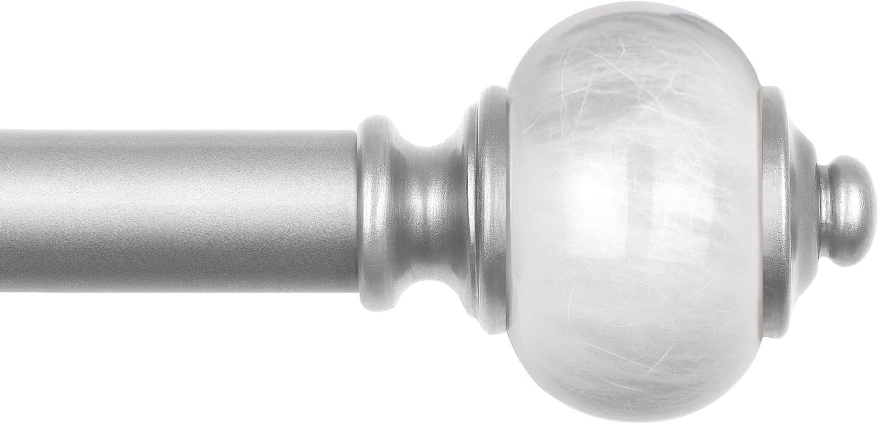 Silver Curtain Rods for Windows 66 to 120 Inch, 1 Inch Heavy Duty ...