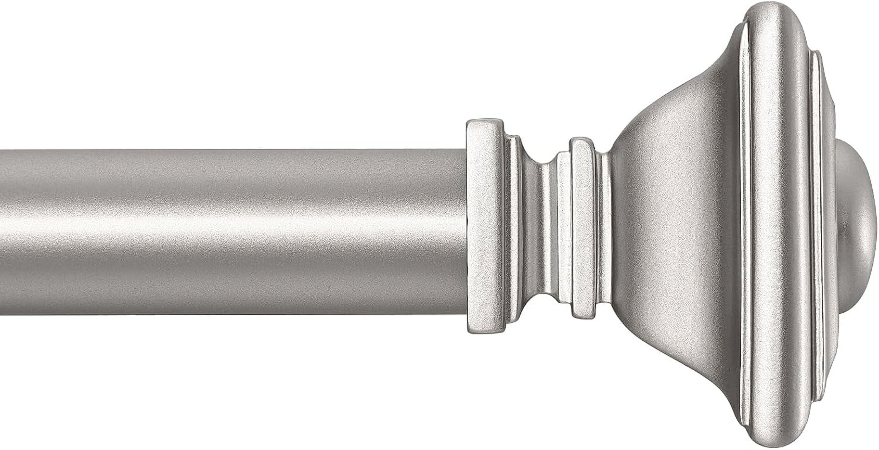 Silver Curtain Rods for Windows 66 to 120 Inch Adjustable Length 1 Inch ...
