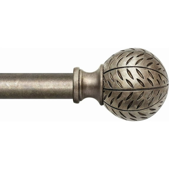 Silver Curtain Rods for Windows 72 to 144 Inch, 1" Diameter Drapery ...