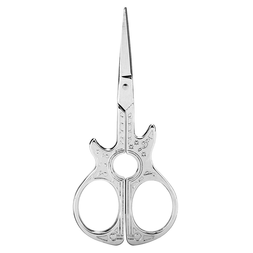 Silver DIY Fashionable Guitar Shape Antique Sewing Shears Art Work ...