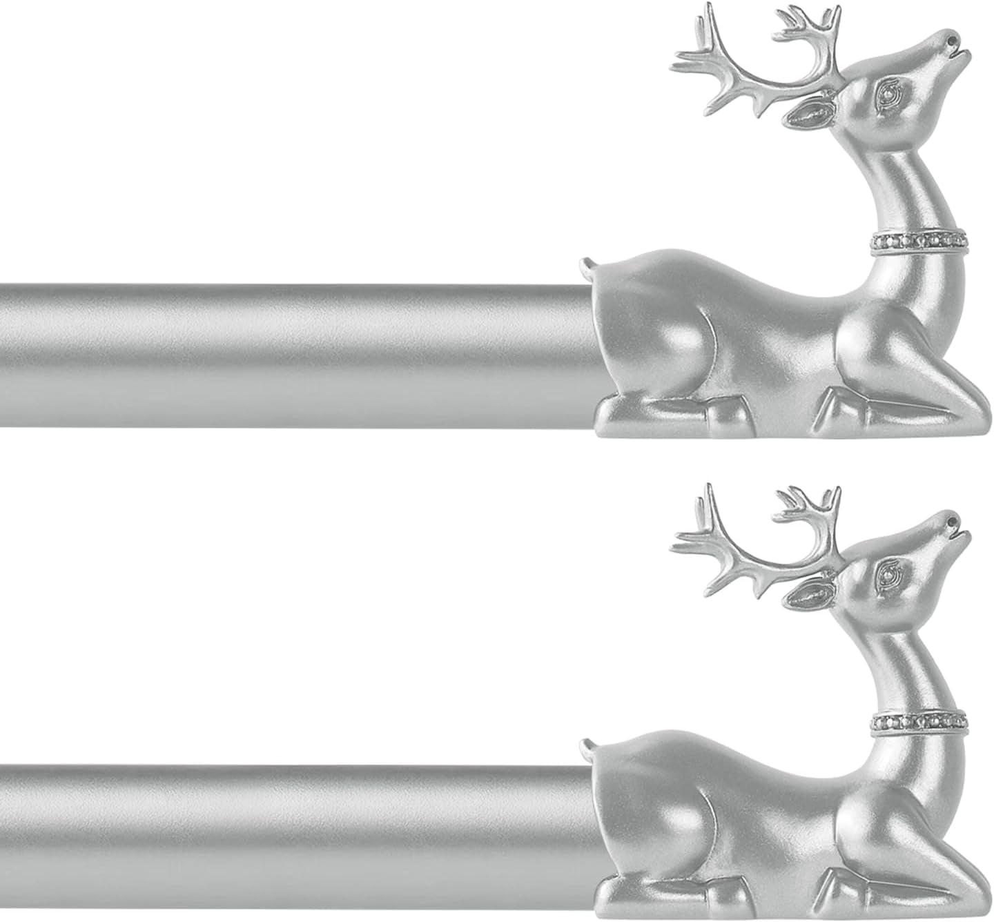 Silver Decorative Curtain Rods for Windows:18-45" Adjustable Farmhouse ...