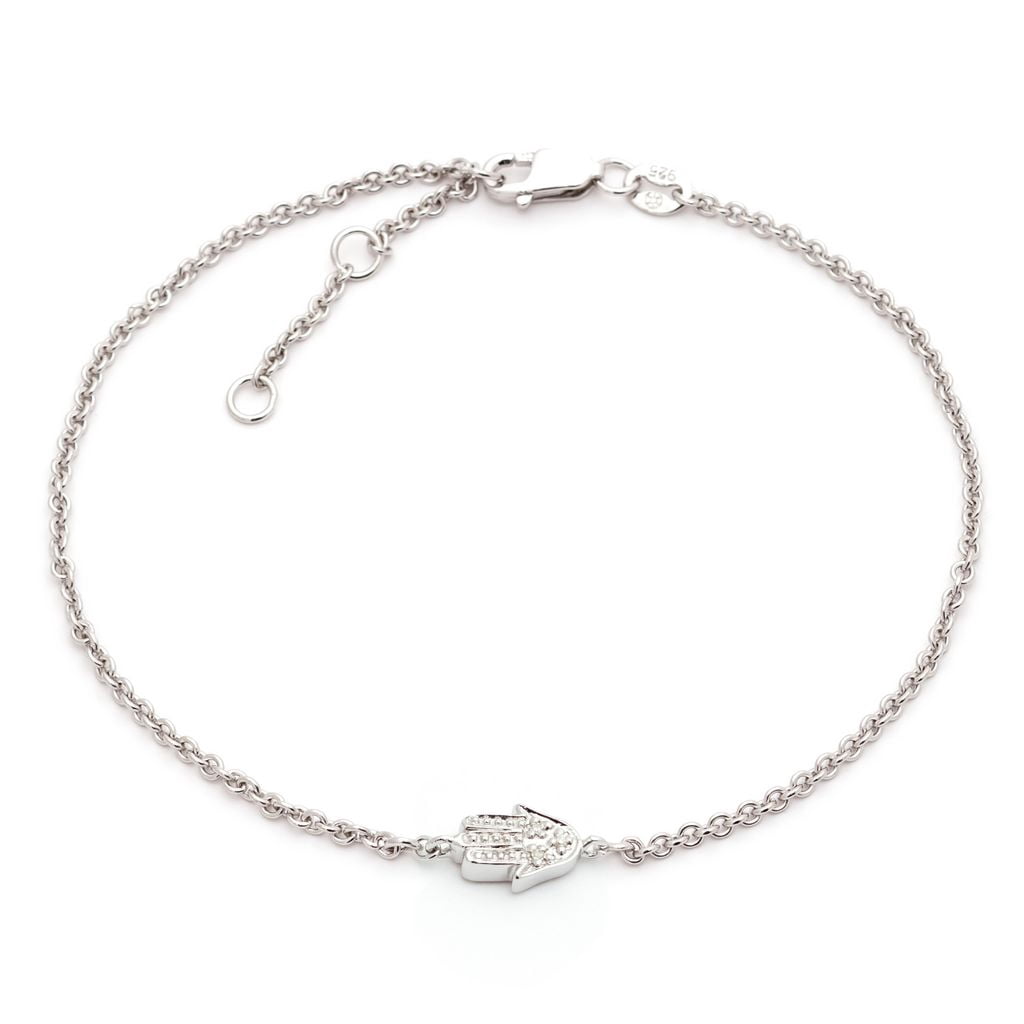 Silver Diamond Hand Bracelet - Walmart.com