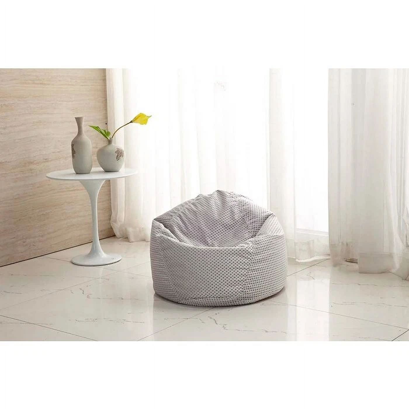 Silver Diamond Weave Style Junior Bean Bag Chair with Polystyrene Bead ...