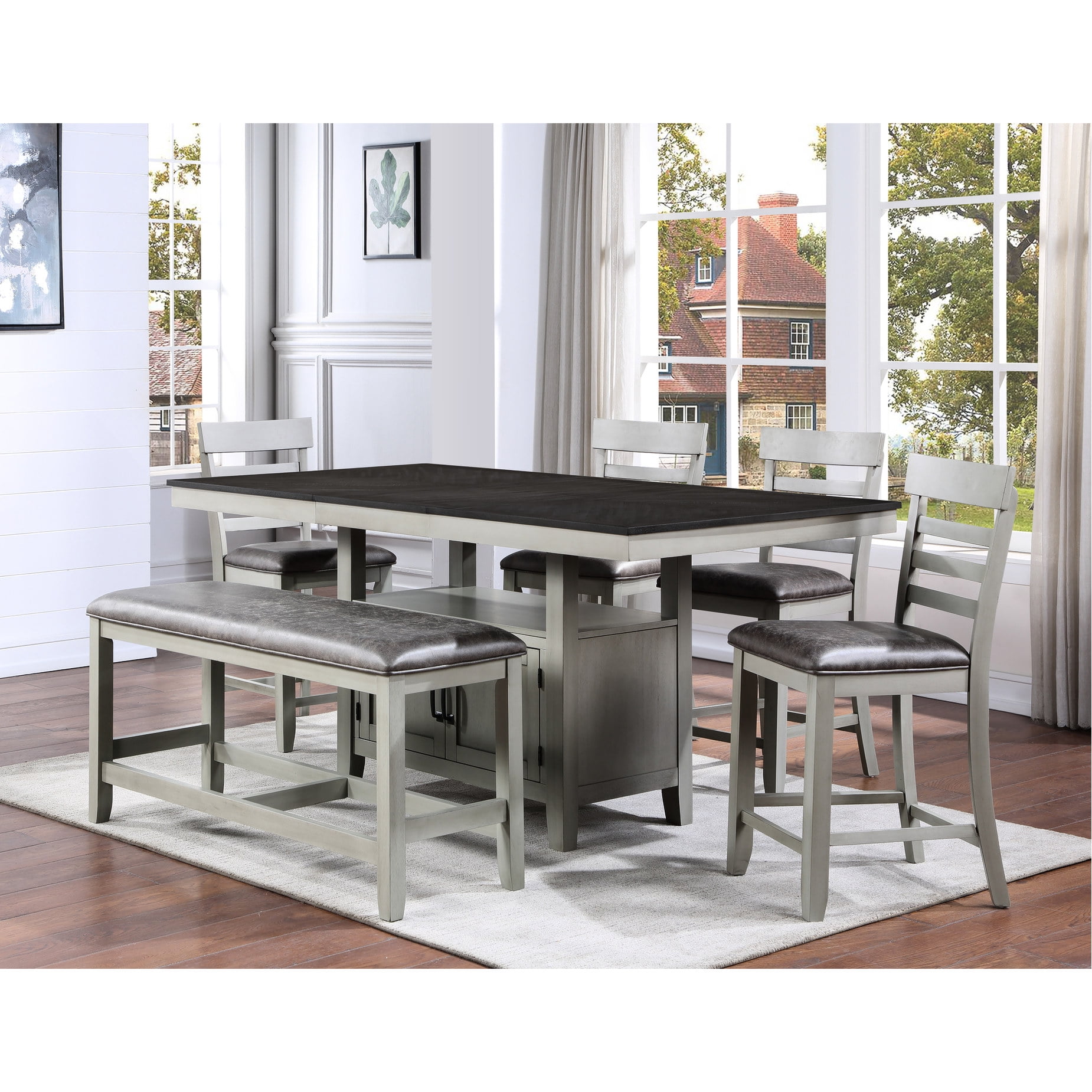Silver Dining Set with Shelf+Hand-Stained Acacia”-“Indoor Celebrations ...