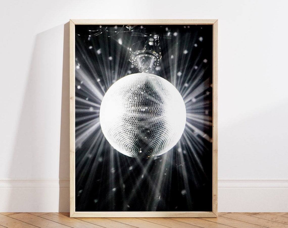 Silver Disco Ball Poster, Mirrorball Poster, Fashion Poster, Luxury ...
