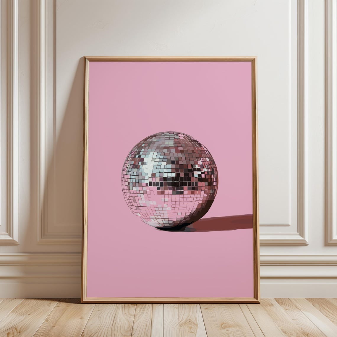 Silver Disco Ball Printable, Girly Wall Decor, Trendy Mirror Ball Print ...