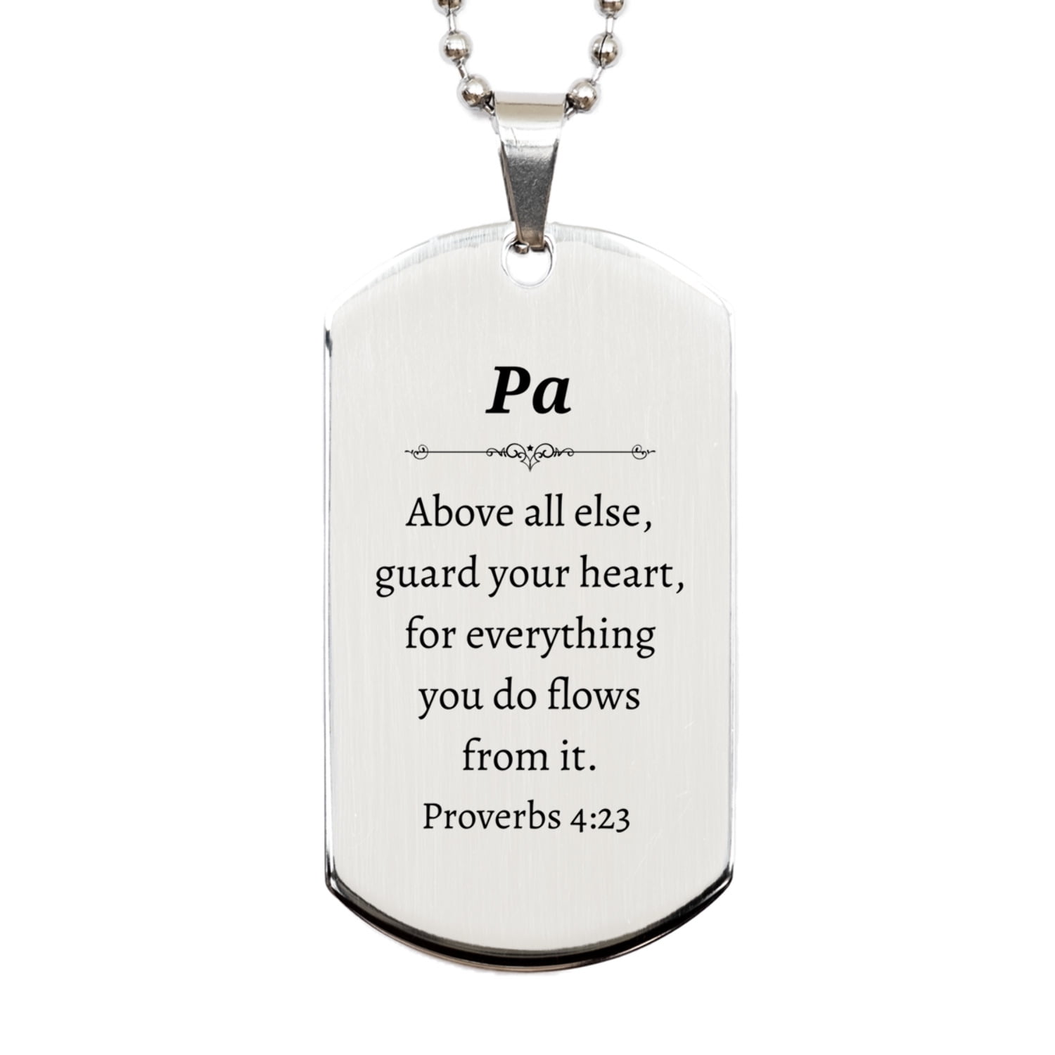 Silver Dog Tag Military Necklace - Guard Your Heart - Inspirational ...