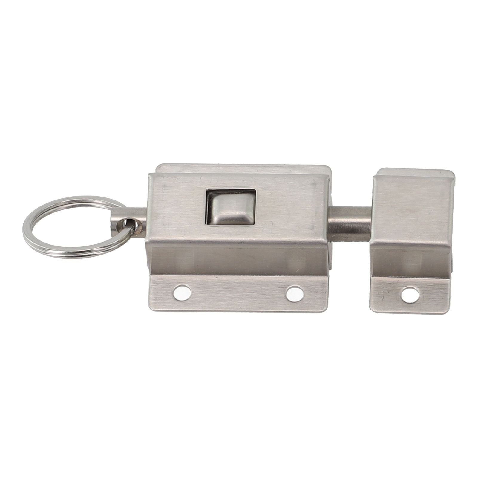 Silver Door Bolt Stainless Steel Ring-Pull Spring Loaded Auto Sliding ...