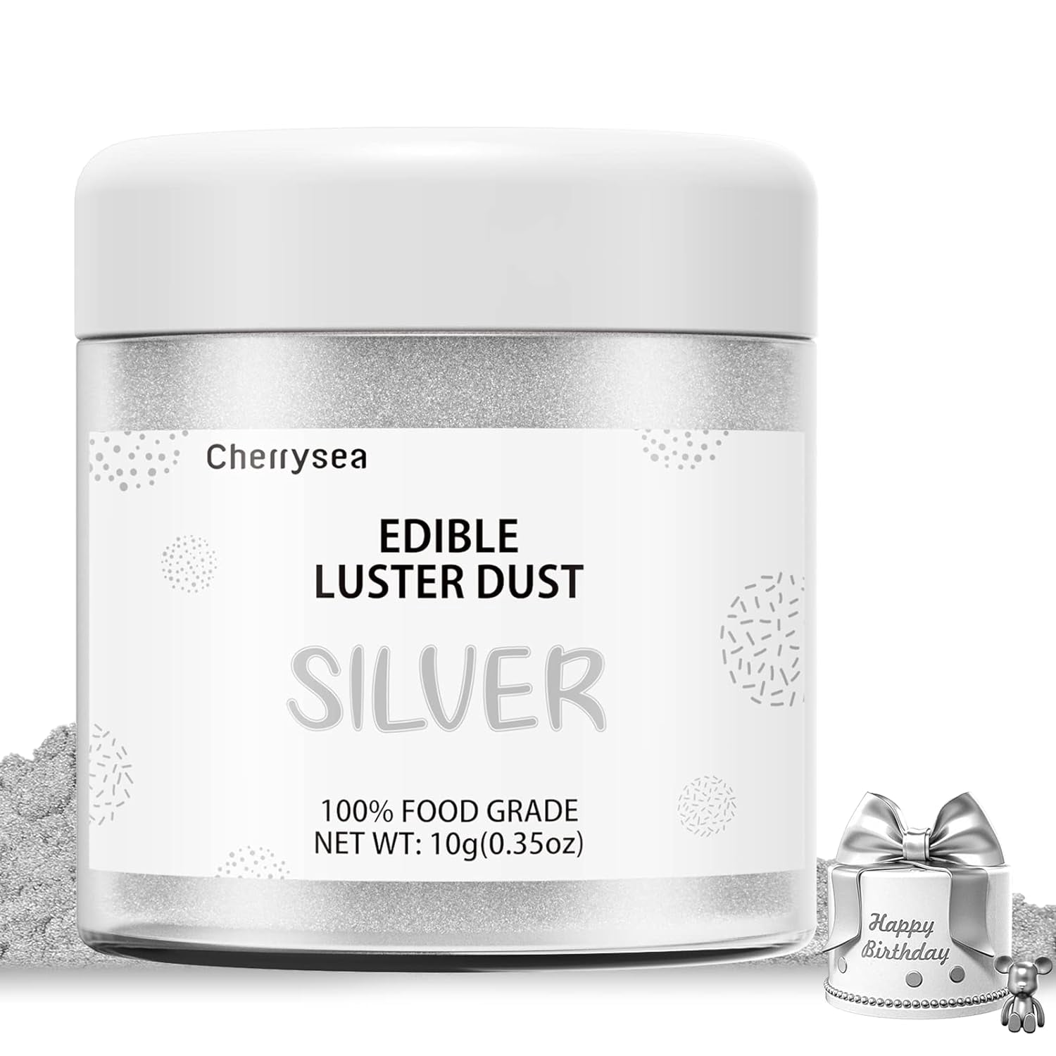 Silver Edible Luster Dust 10 Grams, Food Grade Cake Luster Dust ...
